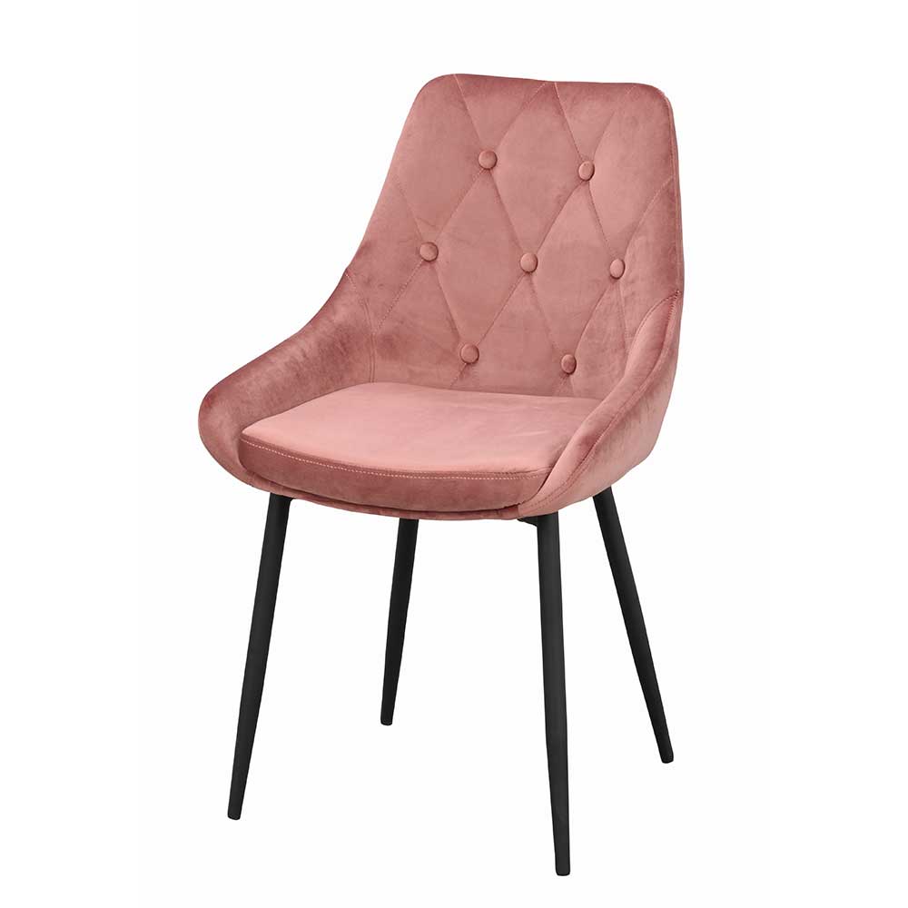 Samt Stühle in Rosa modern (2er Set) - Shop Ambiente Mediterran